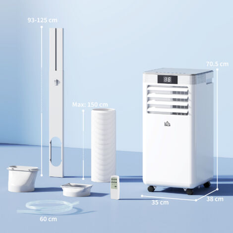 HOMCOM 10000/7000 BTU Mobile Air Conditioner Portable AC Unit w/ RC ...