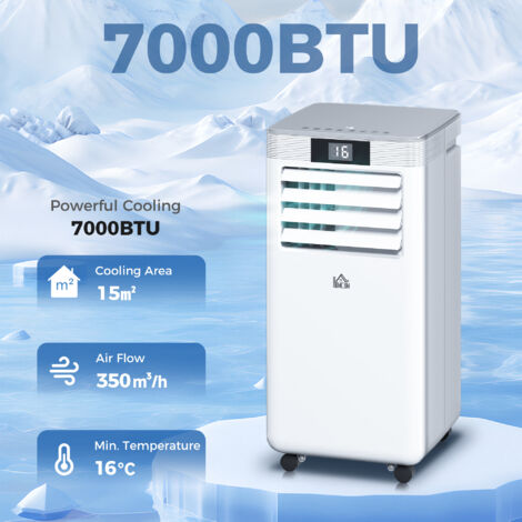 HOMCOM 10000/7000 BTU Mobile Air Conditioner Portable AC Unit w/ RC ...