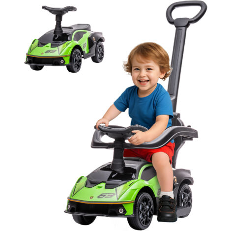 HOMCOM 2 in 1 Baby Ride on Push Car Toddler Push Along Car with Parent ...