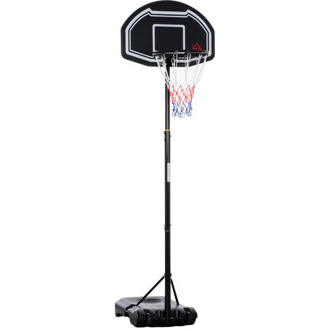 HOMCOM Adjustable Basketball Hoop Stand w/ Wheels and Weight Base, Black