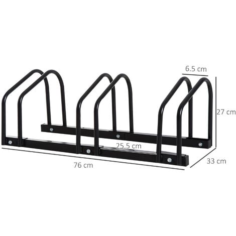 HOMCOM Bike Parking Rack Bicycle Locking Storage Stand for Cycling Black