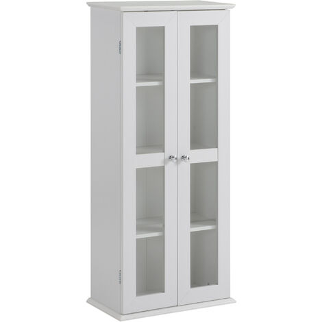 HOMCOM Media Cabinet Holds up to 100 CDs 4-Tier CD Storage Unit for ...