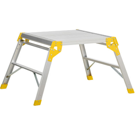 DURHAND Folding Work Platform Aluminium Step Ladder 960x710x500mm 150Kg ...