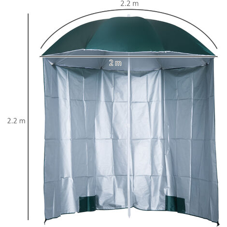 Outsunny 2.2M Outdoor Parasol Fishing Umbrella Beach Sun Shelter w ...