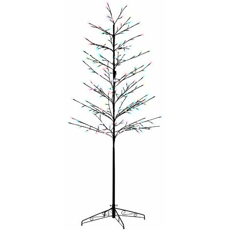 HOMCOM 6ft Artificial Tree with Colourful LED, Indoor Outdoor Tree Light