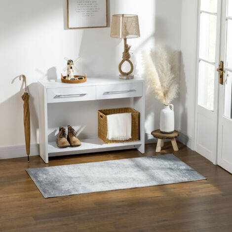 HOMCOM Grey Rug Modern Ink Render Carpet for Living Room, Bedroom 150 x ...