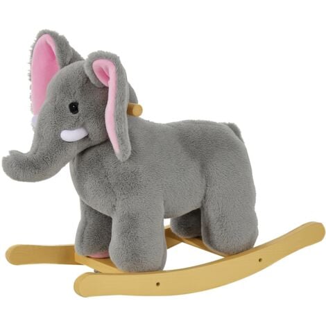 Ride on Elephant Rocker Children Rocking Horse Grey Nursery Rhymes Kids ...