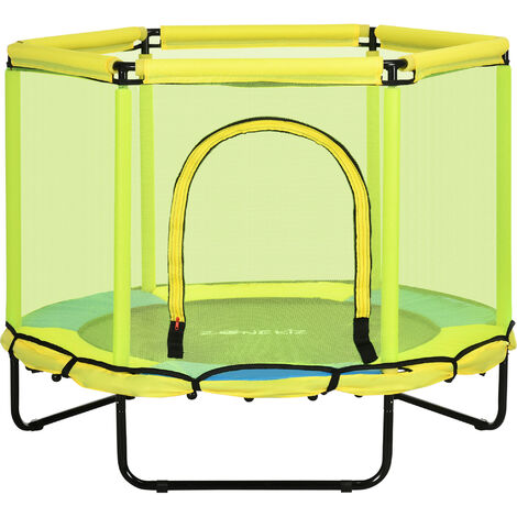 ZONEKIZ 4.6FT Kids Trampoline with Enclosure Safety Net for 3-10 ...