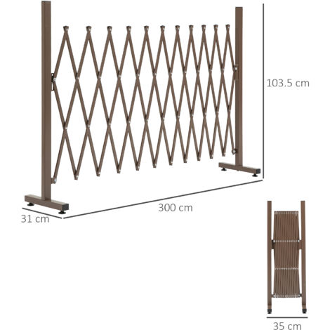 Outsunny Aluminum Alloy Movable Fence Foldable Garden Screen Panel ...