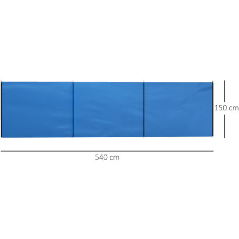 Outsunny Camping Windbreak Portable Wind Blocker Privacy Wall, 540cm x ...