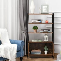 HOMCOM Multifunctional Bookshelf Storage Cabinet Bookcase w/ Shelves ...