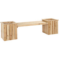 Outsunny Garden Planter & Bench Combination Planter Box Garden Bench ...