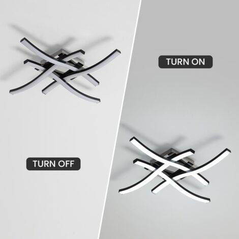 GOECO LED Ceiling Light Modern Black 24W 2300LM Cool White 6500K ...