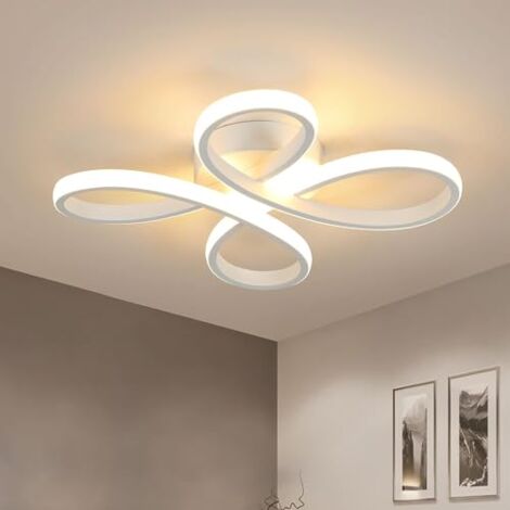 GOECO LED Ceiling Light Floral Design, White, 30 cm, Neutral Light, 30W ...