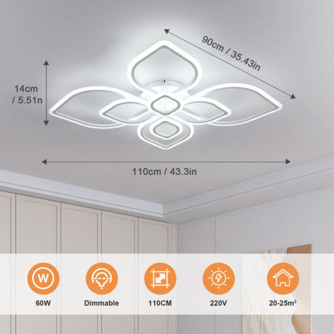 GOECO 110cm Modular LED Ceiling Light, 60W, Remote Control & Tunable ...