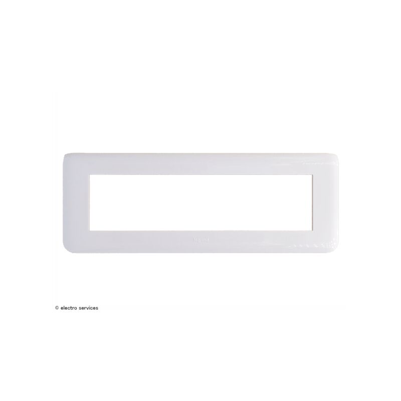 Plaque horizontale Mosaic Legrand 8 modules Finition: Blanc