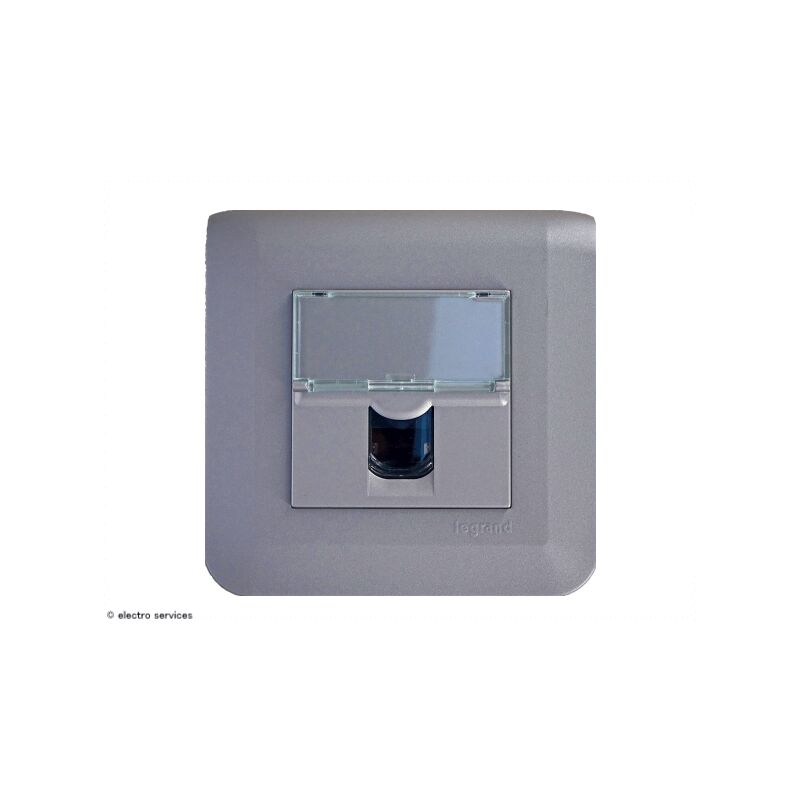 Prise informatique RJ45 Mosaic Legrand Alu complet Griffes: Sans griffes