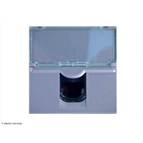 Prise RJ45 Mosaic Legrand 2 modules Finition: Aluminium
