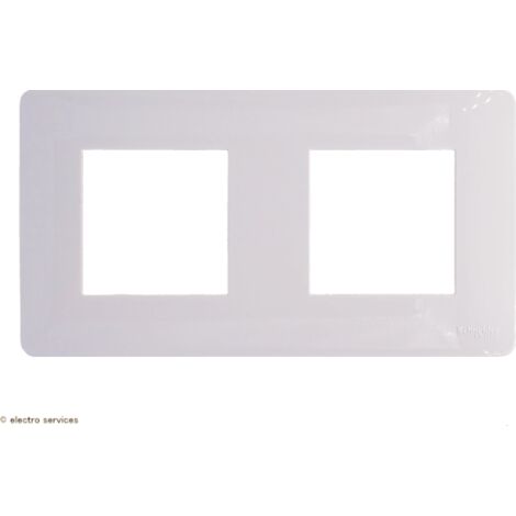 Plaque Schneider Unica Studio 2 Postes Finition: Blanc