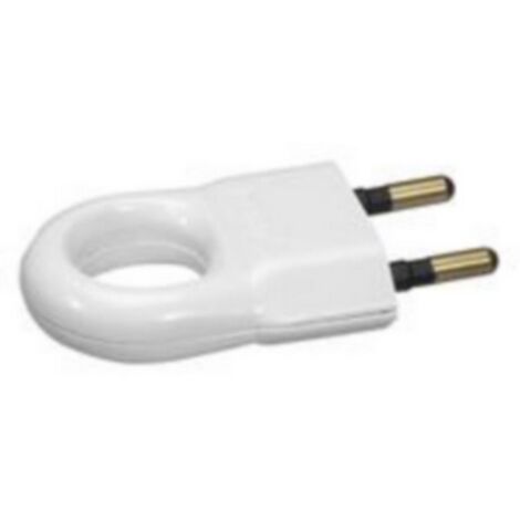 Fiche plastique 2P 6A avec anneau d'extraction Legrand Finition: Blanc