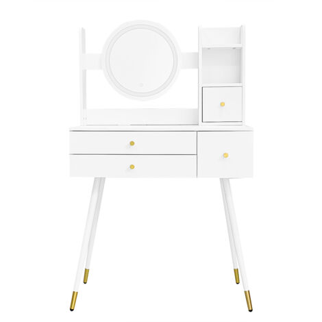 Tavolino da toilette (senza sedia) con specchio a luce regolabile, con ...