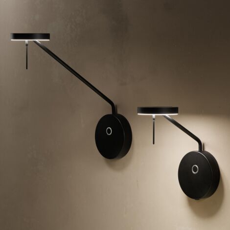 Grok Invisible - Lampe de lecture murale LED Matt Blac Touch dimmer ...