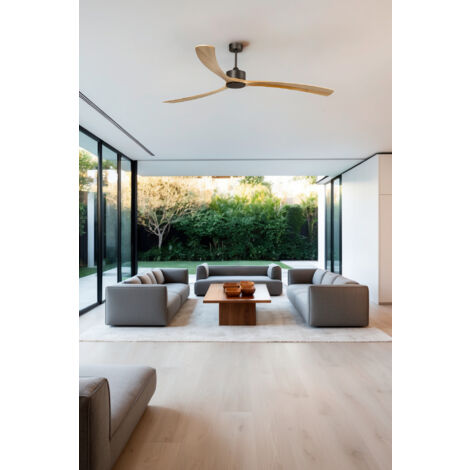 Faro Kauai Ventilateur de plafond XXL marron foncé, pin Wiz Smart System