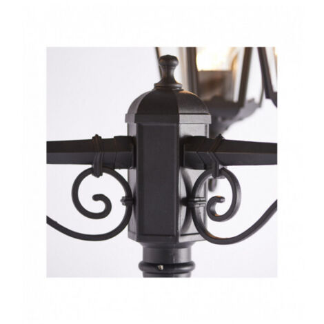 Endon Burford - Lampadaire extérieur à 3 ampoules, peinture noire mate ...