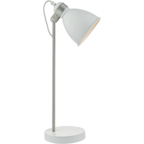DAR FREDERICK - Lampe de travail blanche et chrome satiné