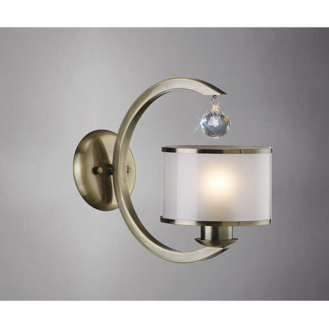Inspired Lincoln Applique E27 Laiton Antique/Verre/Cristal