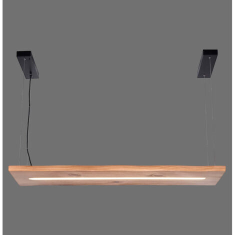 Paul Neuhaus Palma Plafonnier suspendu en bois naturel, 1 LED 23 W, intensité variable, 2 700-5 ...