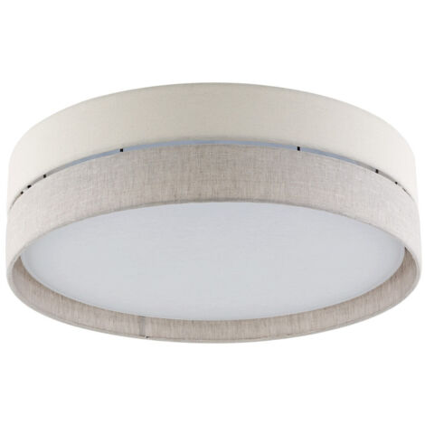 TK Eco Plafonnier cylindrique en lin beige 4xE27