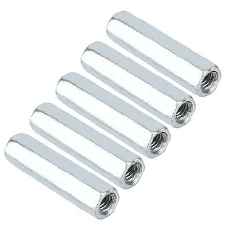 SHINING HOUSE Conector de varilla roscada M6, 5 piezas M640 Tuerca de varilla larga Tuerca de ...