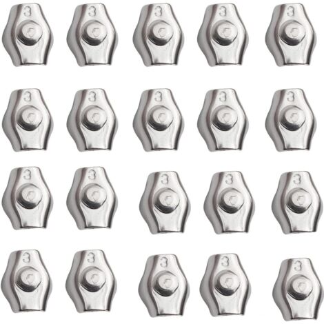 24 abrazaderas para cables de acero inoxidable, abrazaderas para cables de acero M3, abrazaderas ...