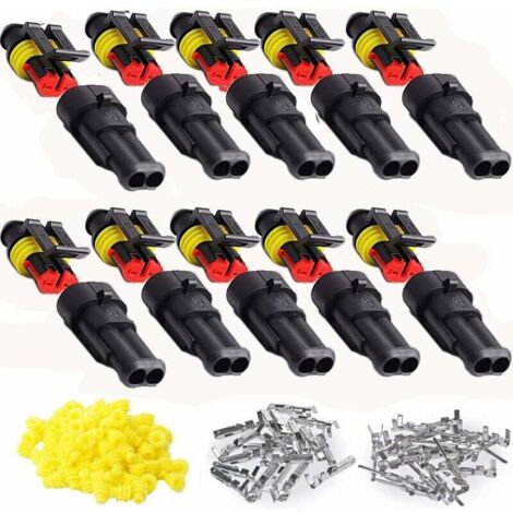10 kits de conector eléctrico impermeable para coche de 2 pines, conector impermeable para coche ...