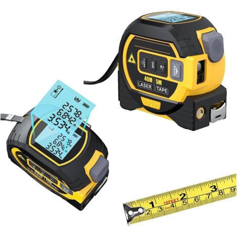 Cinta métrica láser infrarroja 3 en 1 (60 m), con pantalla LCD ...
