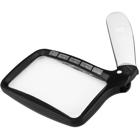 Lupa de lectura plegable con luz LED de 5 aumentos, 3x y 2 modos de ...
