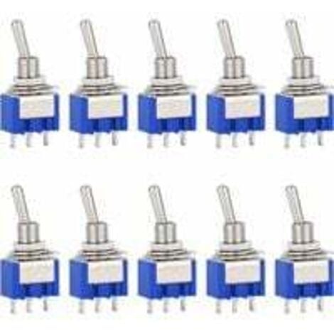10 interruptores basculantes mini de 3 pines, CA 125 V, 6 A, encendido ...