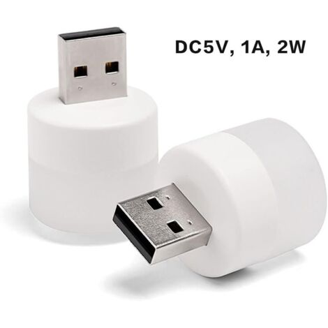 Paquete de 12 mini bombillas LED nocturnas USB, sin sensor de luz ...