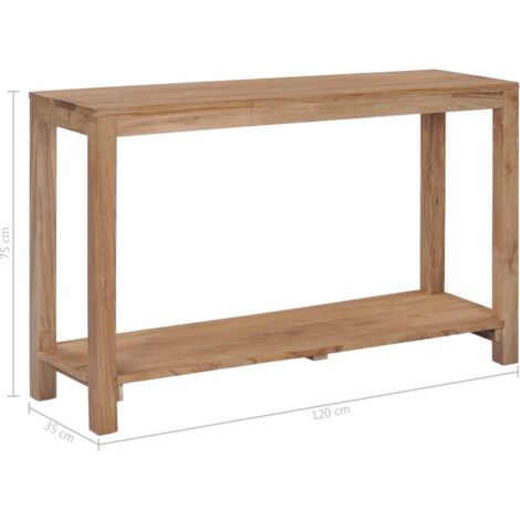 Table console 120 x 35 x 75 cm Bois de teck massif vidaXL