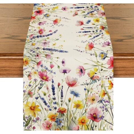 CCYKXA 1 Camino de Mesa de Pascua - Conejito de Pascua y Flores - Decoración de temporada para ...