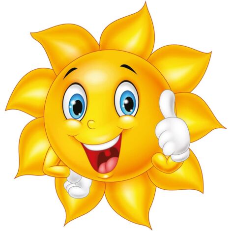 CCYKXA 1 pieza pegatina con motivo de sol sonriente I 21 cm I Autoadhesiva I Resistente a la ...