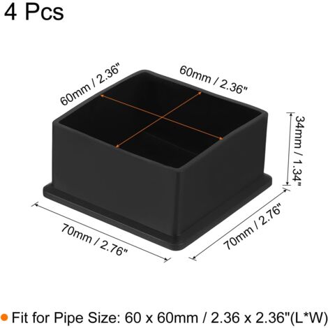 CCYKXA - 4 tapas cuadradas de PVC para patas de silla (60 mm x 60 mm de ...