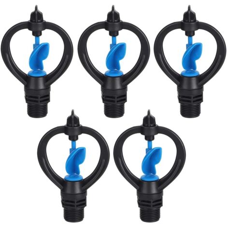 Ahlsen Paquete de 5 aspersores para césped, aspersor de turbina de plástico para césped y jardín ...