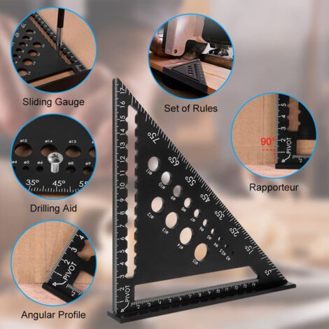 Ahlsen Escuadra de carpintero 5 en 1, escuadra de carpintero ...