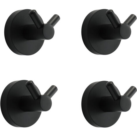 Ahlsen Gancho de pared de acero inoxidable negro, doble redondo ...