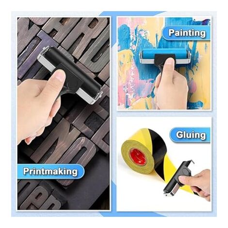 Ahlsen 1 paquete de rodillo de sello de goma para imprimir, pegar, 10 x ...