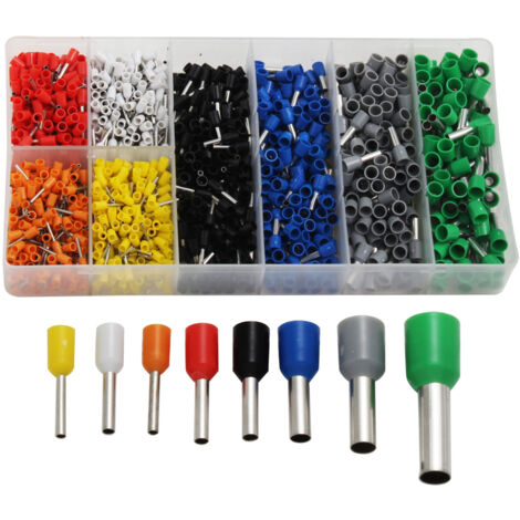 Lote de 1200 conectores de terminales de crimpado para cableado eléctrico y cables.