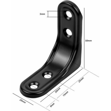 Soporte de ángulo recto, 10 piezas, soporte de acero inoxidable negro ...