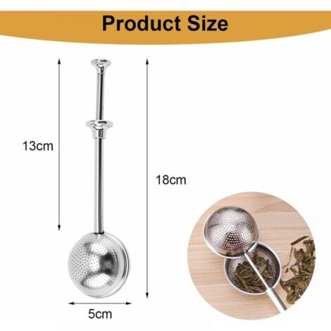 Paquete de 2 infusores de té de acero inoxidable con mango prensado ...